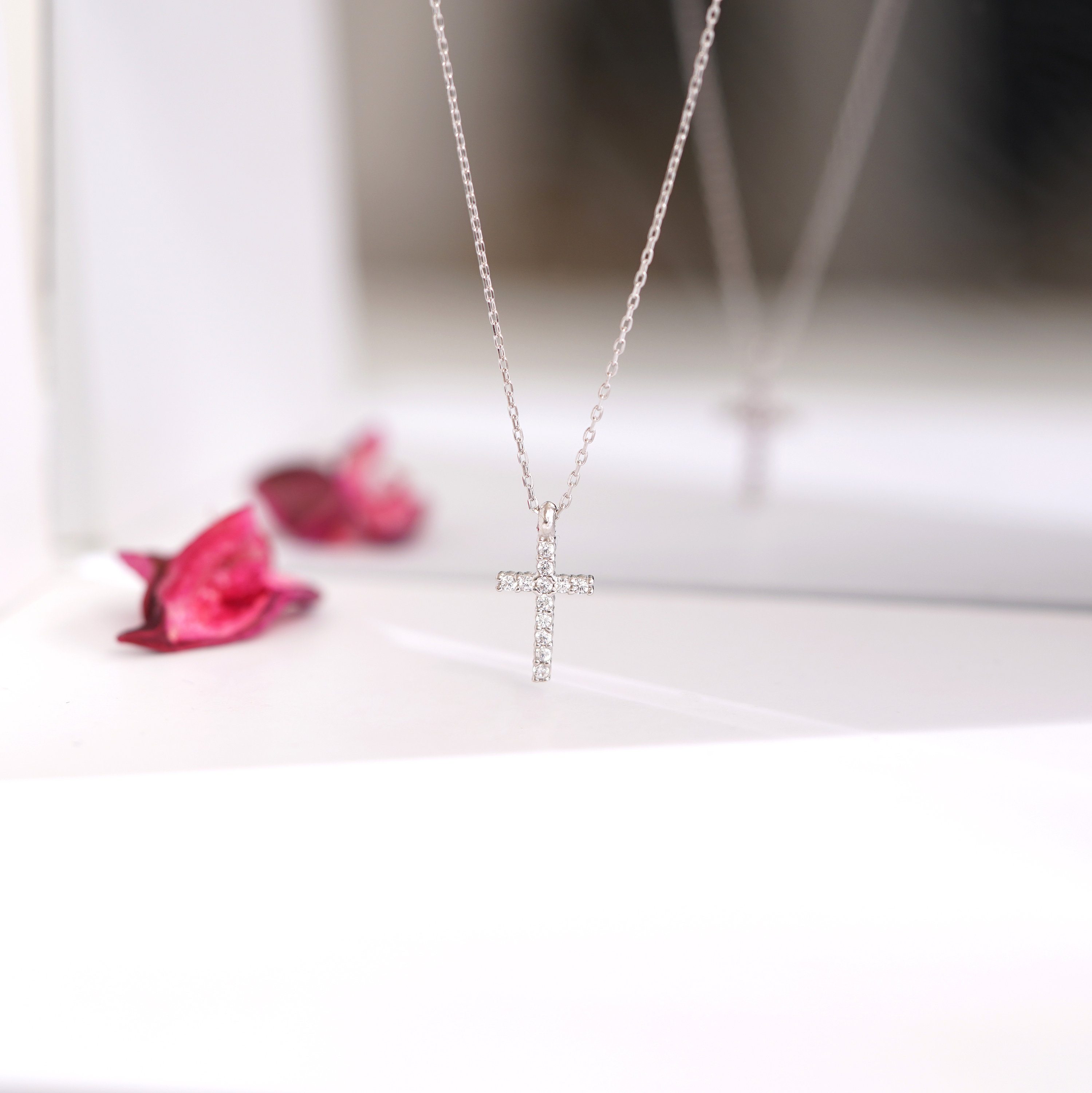 Minimalist Cross Necklace, Modern Cross Necklace, Unisex Cross Necklace ...