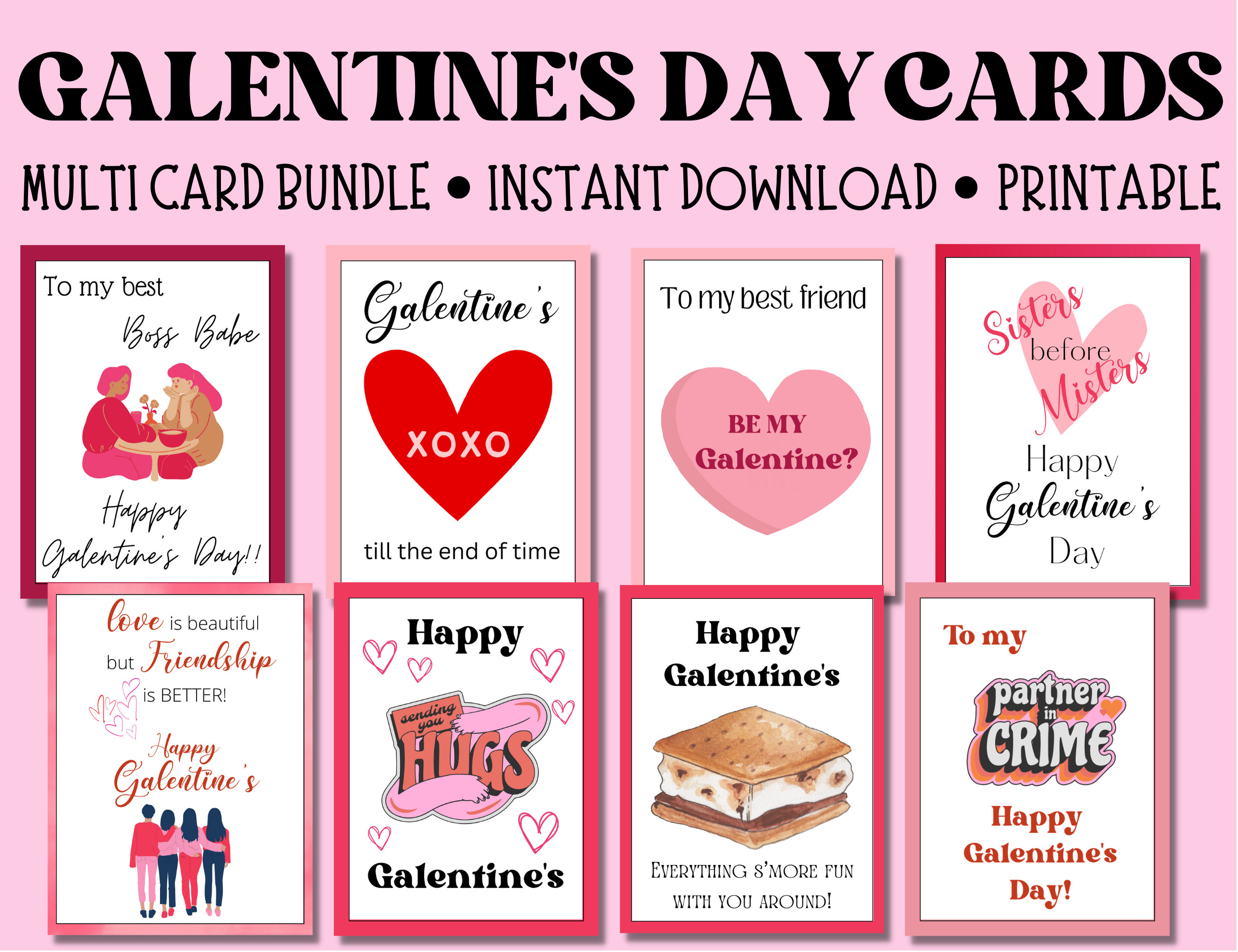 Galentines Day Cards, Valentines Day Card, Galentines Party, Galentines ...