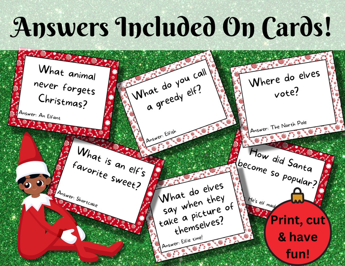 Printable Christmas Elf Jokes, Elf Notes, Elf Props, Elf Accessories ...