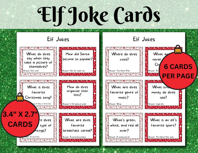 Printable Christmas Elf Jokes, Elf Notes, Elf Props, Elf Accessories ...