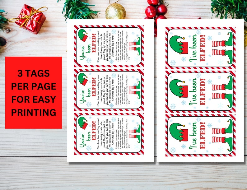 You've Been Elfed | Elf Printable | Elf Sign | Secret Santa Game ...
