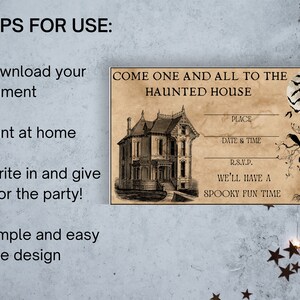 Vintage Halloween Printable Invitation, Haunted House Invite, Halloween ...