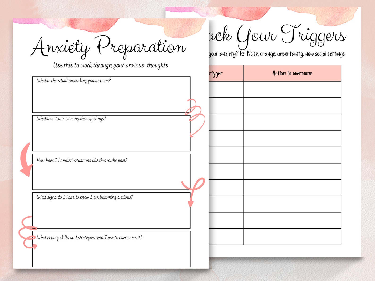 Printable Anxiety Journal, Mental Health, Self Care Journal, Anxiety ...