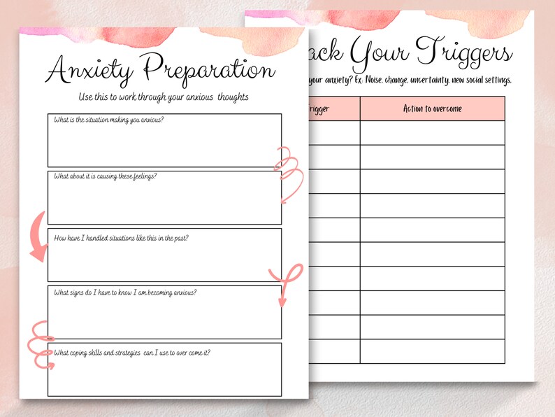 Printable Anxiety Journal, Mental Health, Self Care Journal, Anxiety ...