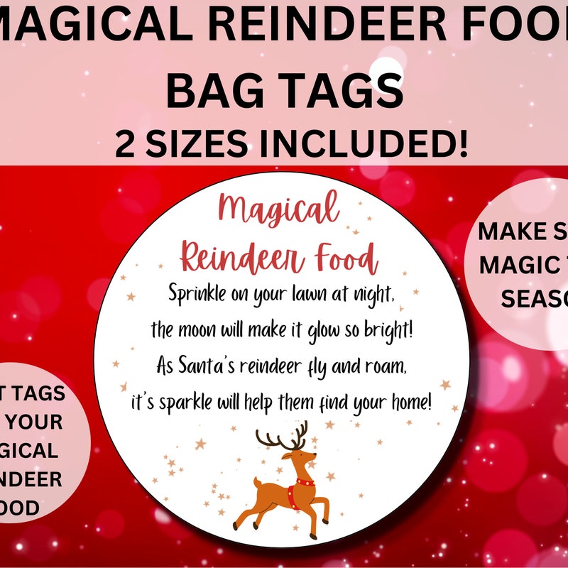Reindeer Food Label - Etsy