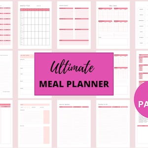 Rose Pink Meal Planner, Meal Prep, Meal Planning, Grocery List ...