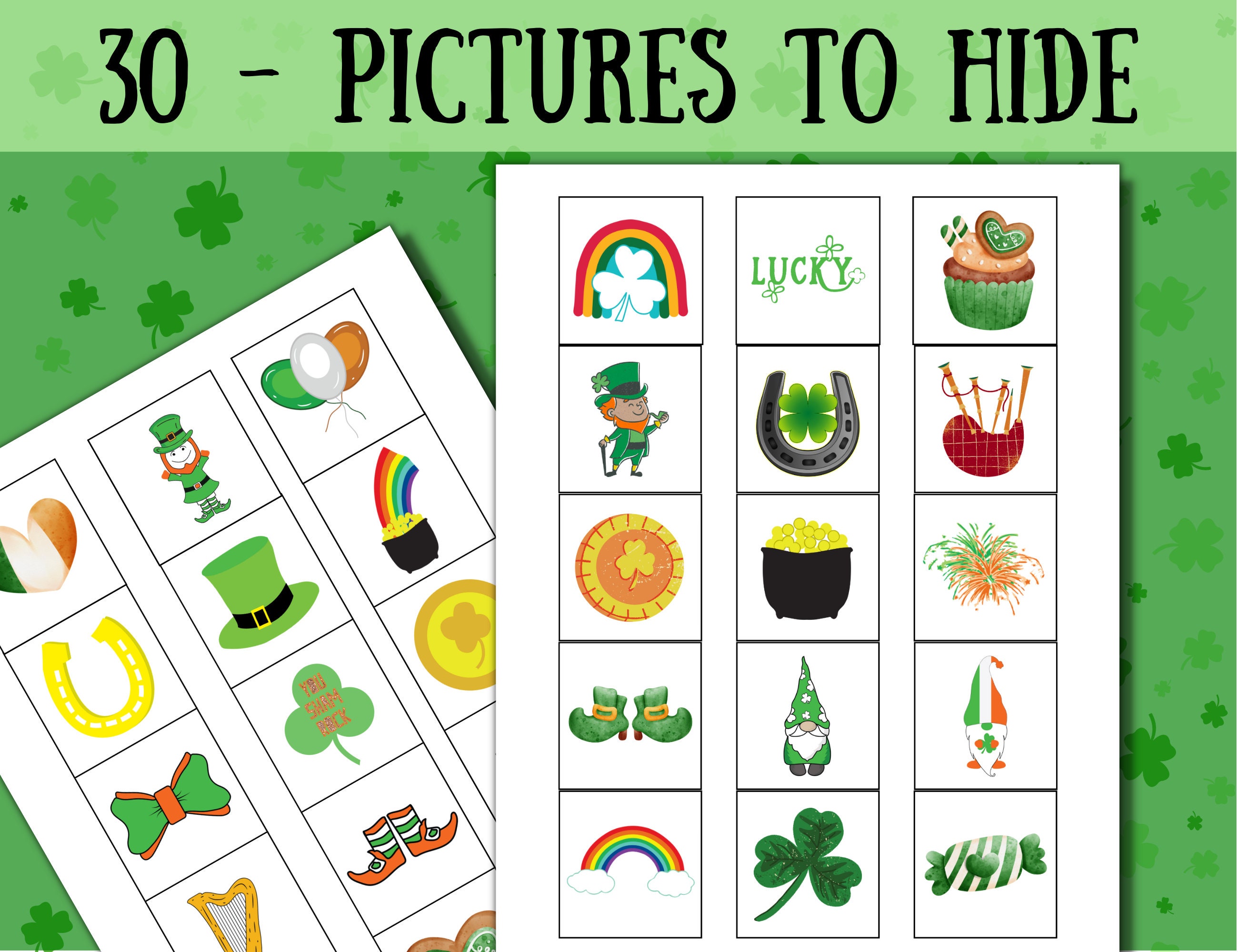 Indoor St Patricks Day Scavenger Hunt Game, Treasure Hunt Clues ...