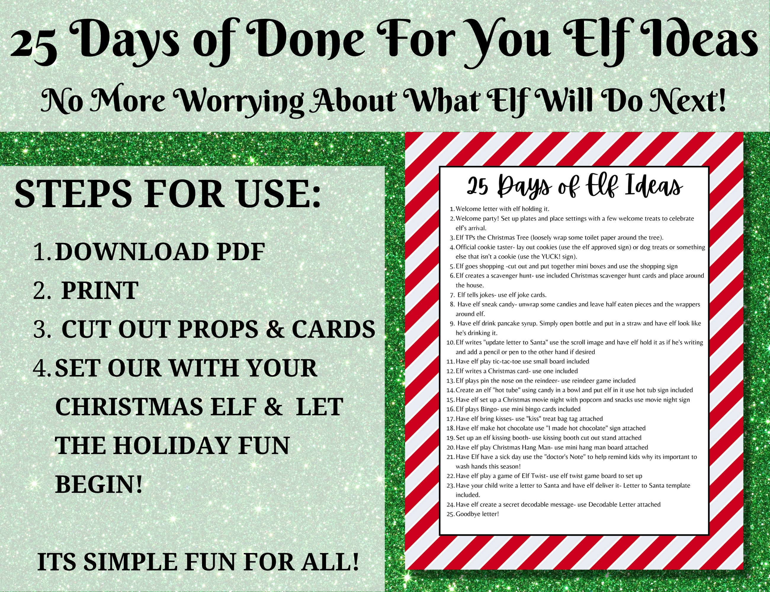 Printable Christmas Elf Kit, Elf Activity Kit, Easy Elf Ideas, Elf ...