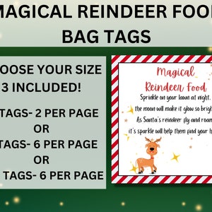 Printable Magical Reindeer Food Tag, Magic Reindeer Food Labels ...