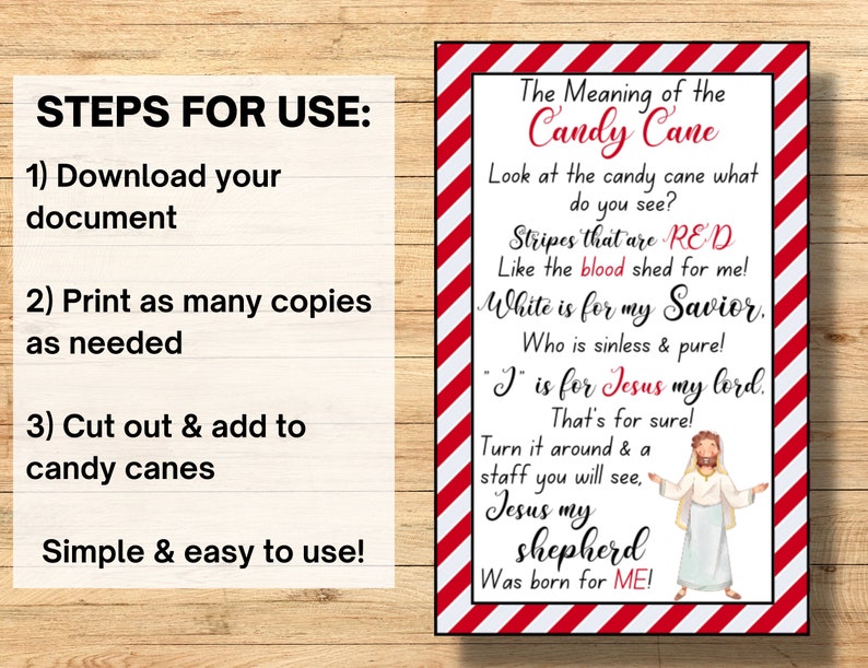 Legend of the Candy Cane Tag, Story of the Candy Cane, Christian ...