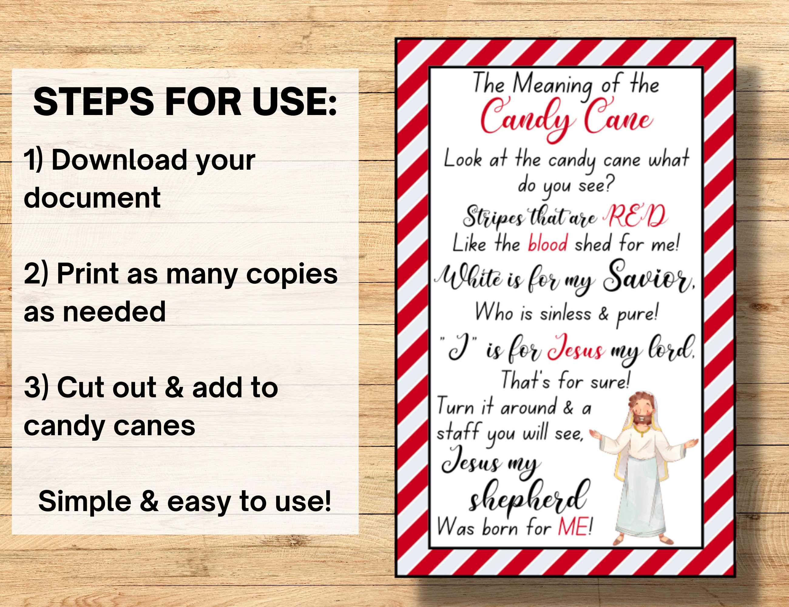 Legend of the Candy Cane Tag, Story of the Candy Cane, Christian ...