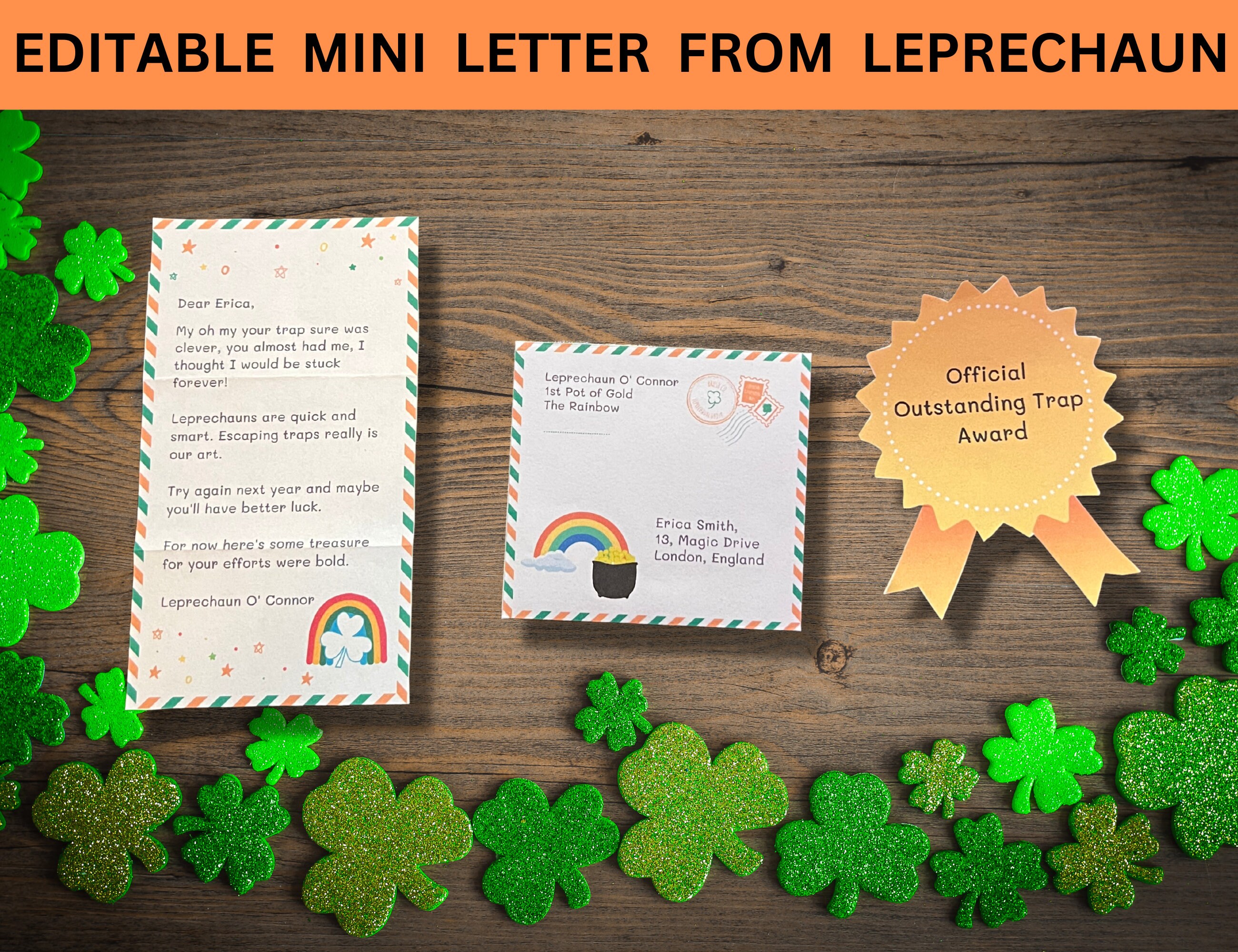 Editable Letter From Leprechaun, Leprechaun Trap, Leprechaun Bait ...