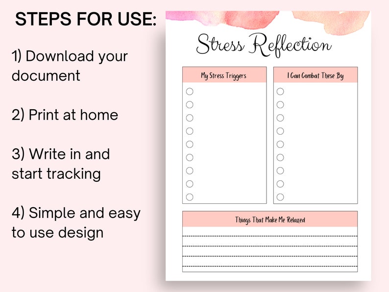 Printable Anxiety Journal, Mental Health, Self Care Journal, Anxiety ...