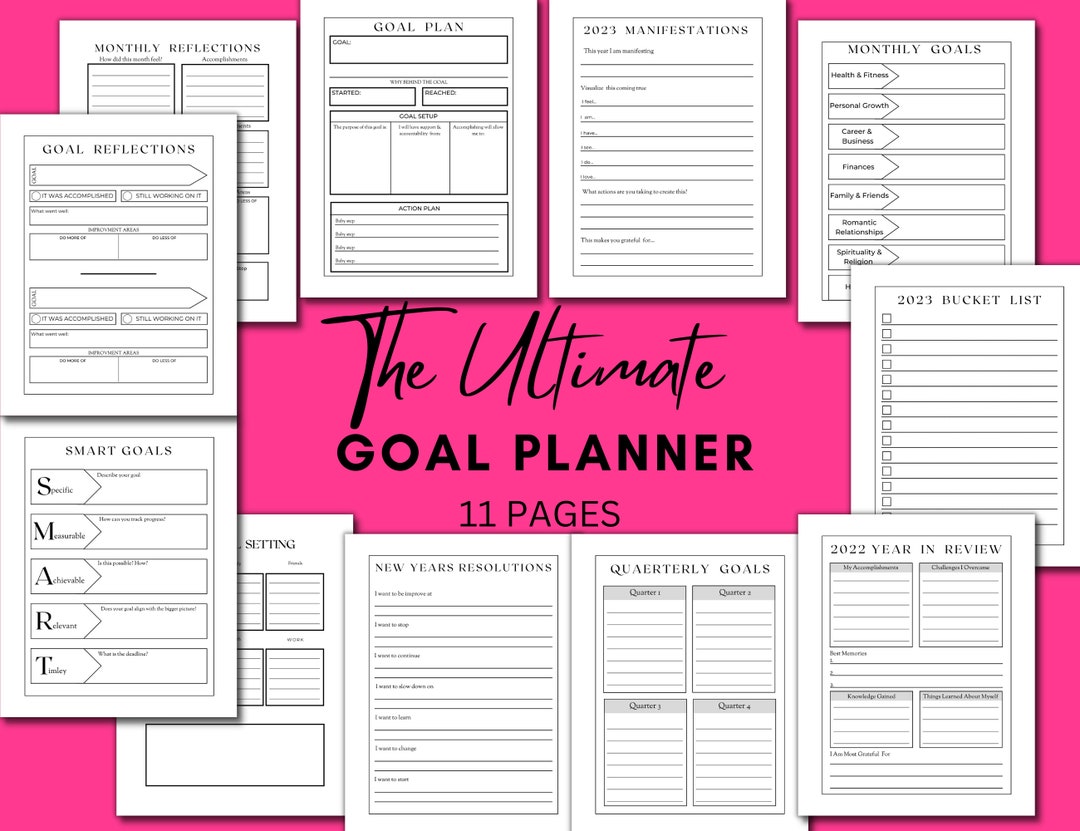 Minimalist Goal Planner, Smart Goals, Goal Tracker, Life Planner ...