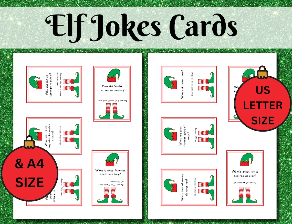 Printable Christmas Elf Jokes, Elf Notes, Elf Props, Elf Accessories ...
