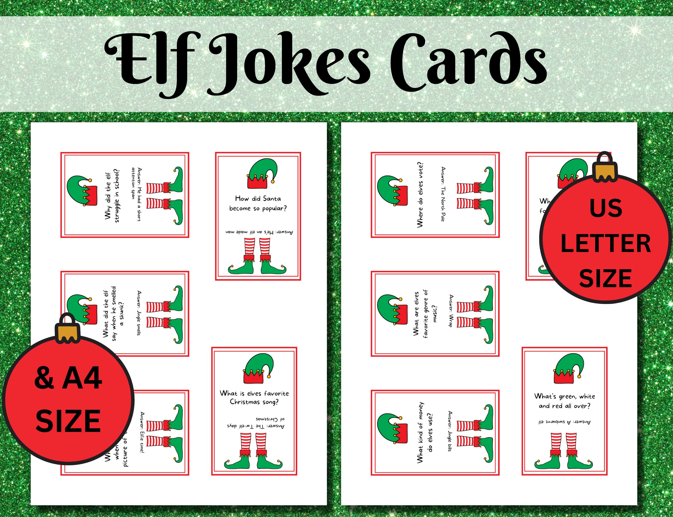 Printable Christmas Elf Jokes, Elf Notes, Elf Props, Elf Accessories ...