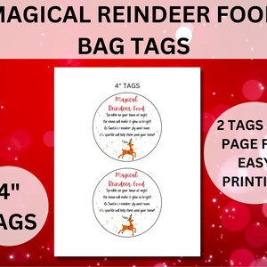 Printable Magical Reindeer Food Tag, Magic Reindeer Food Labels ...
