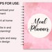 Rose Pink Meal Planner, Meal Prep, Meal Planning, Grocery List ...