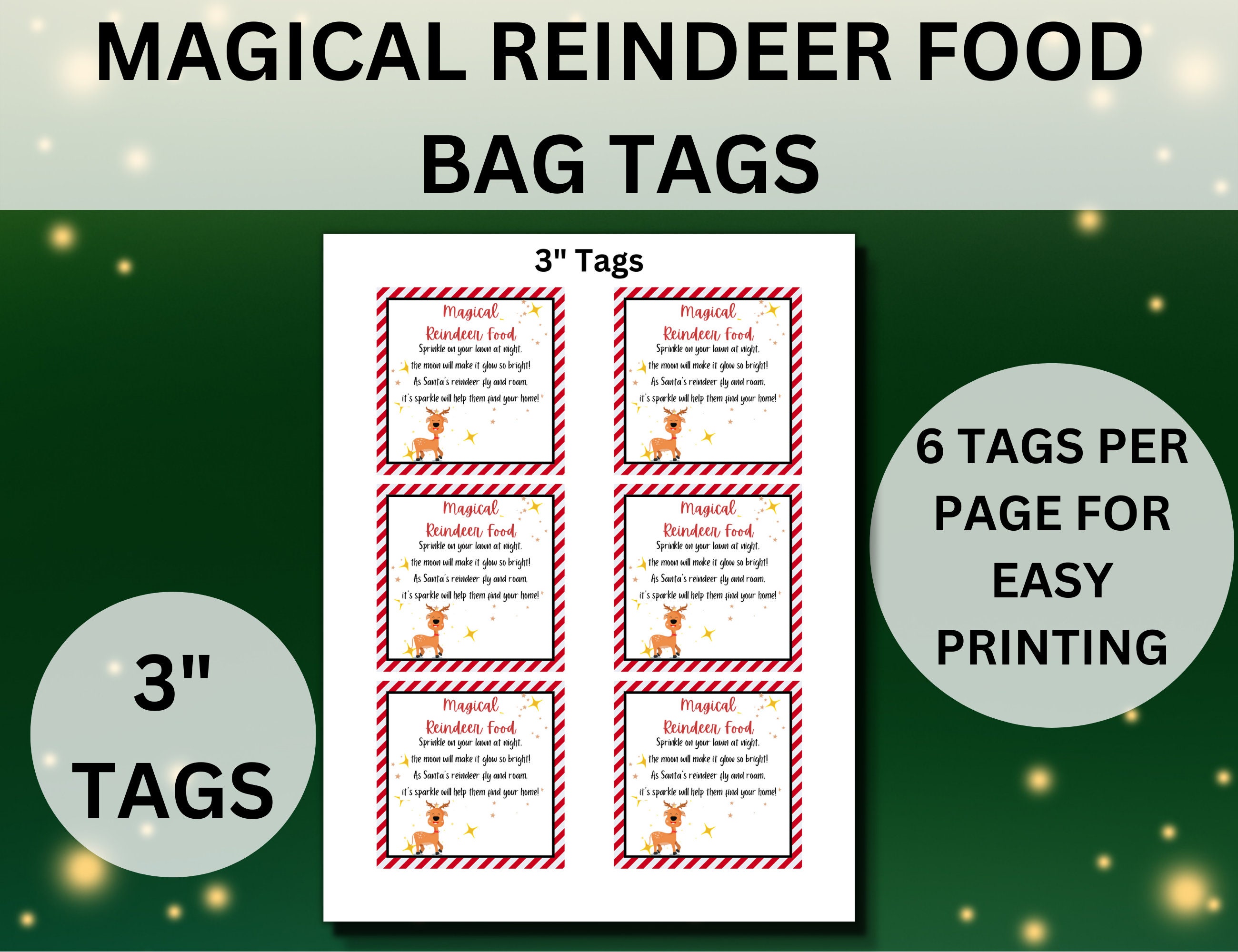 Printable Magical Reindeer Food Tag, Magic Reindeer Food Labels ...