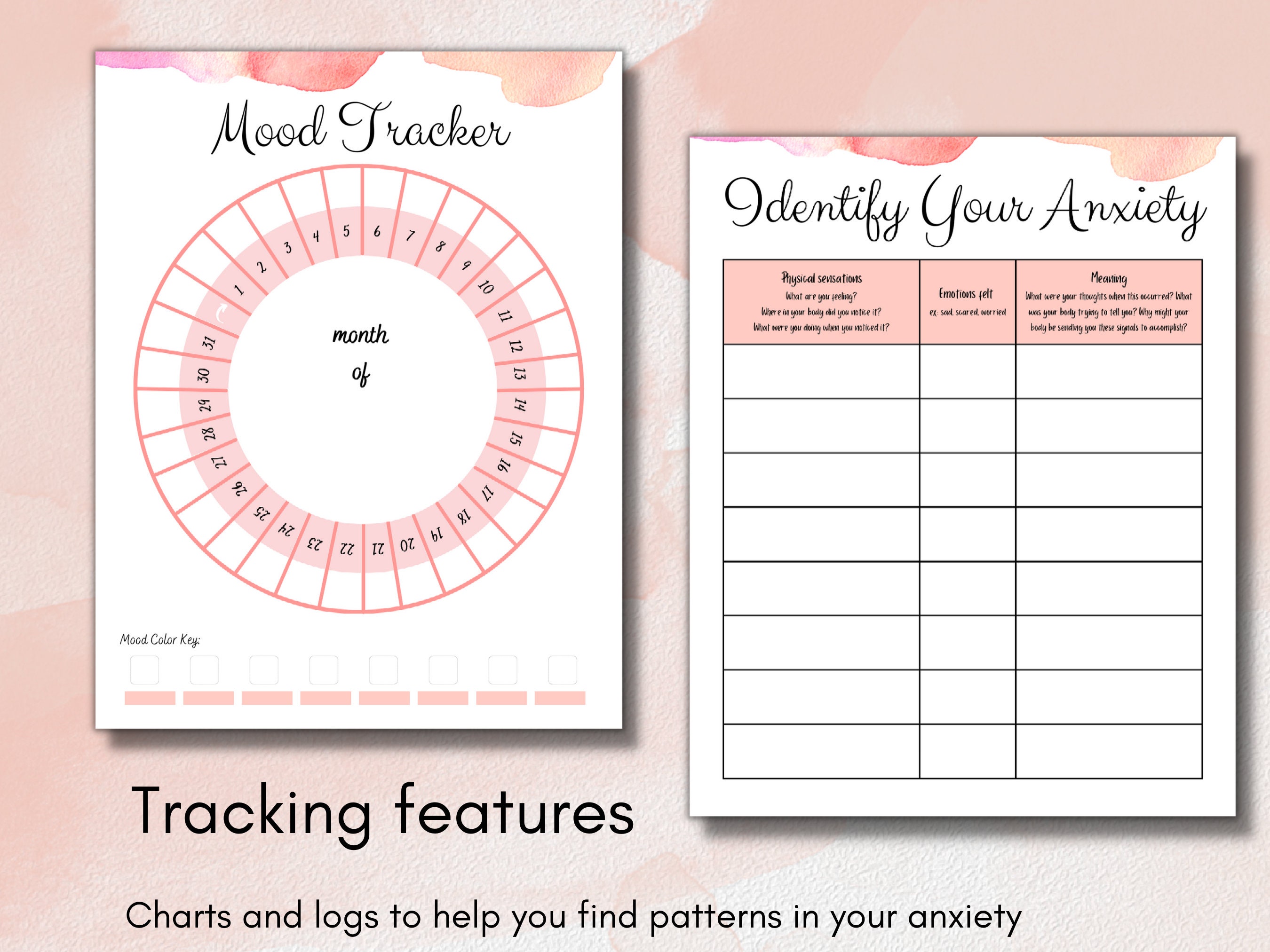 Printable Anxiety Journal, Mental Health, Self Care Journal, Anxiety ...