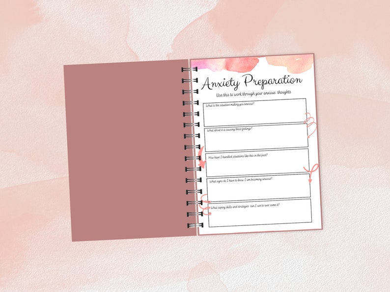 Printable Anxiety Journal Mental Health Workbook Self Care - Etsy