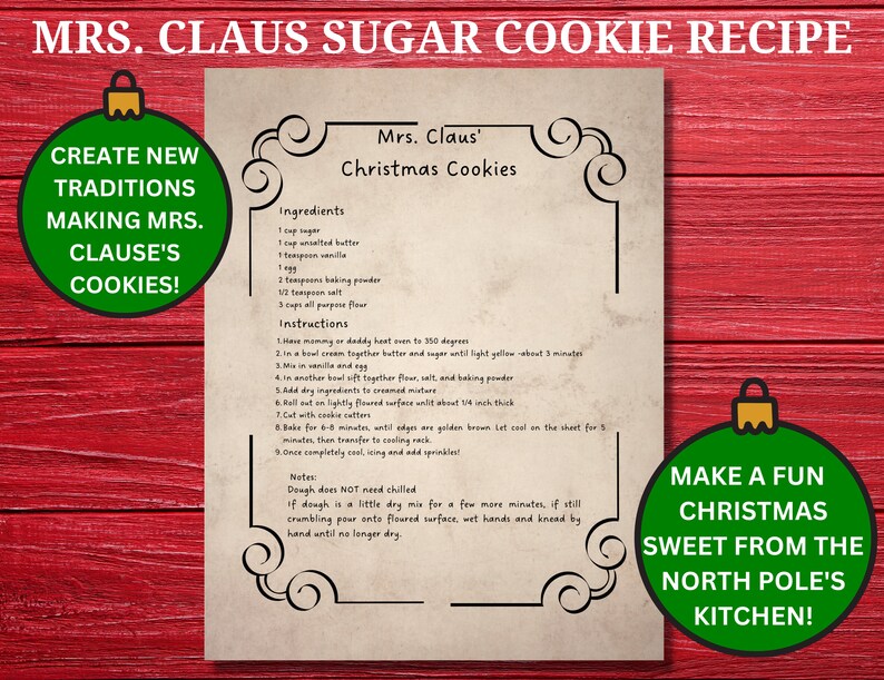 Editable Vintage Letter From Mrs Claus Template, A4 Size, Sugar ...