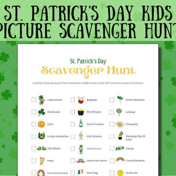 St Patricks Day Scavenger Hunt - Etsy