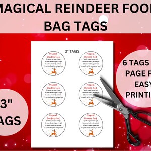 Printable Magical Reindeer Food Tag, Magic Reindeer Food Labels ...