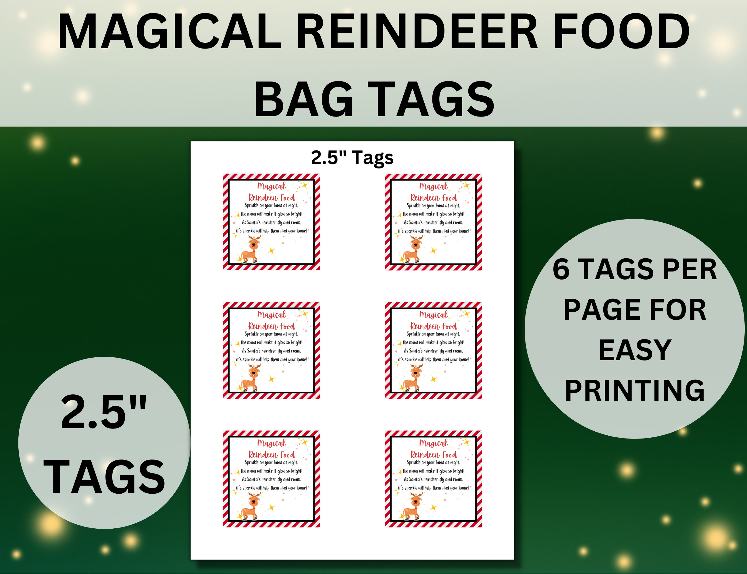 Printable Magical Reindeer Food Tag, Magic Reindeer Food Labels ...