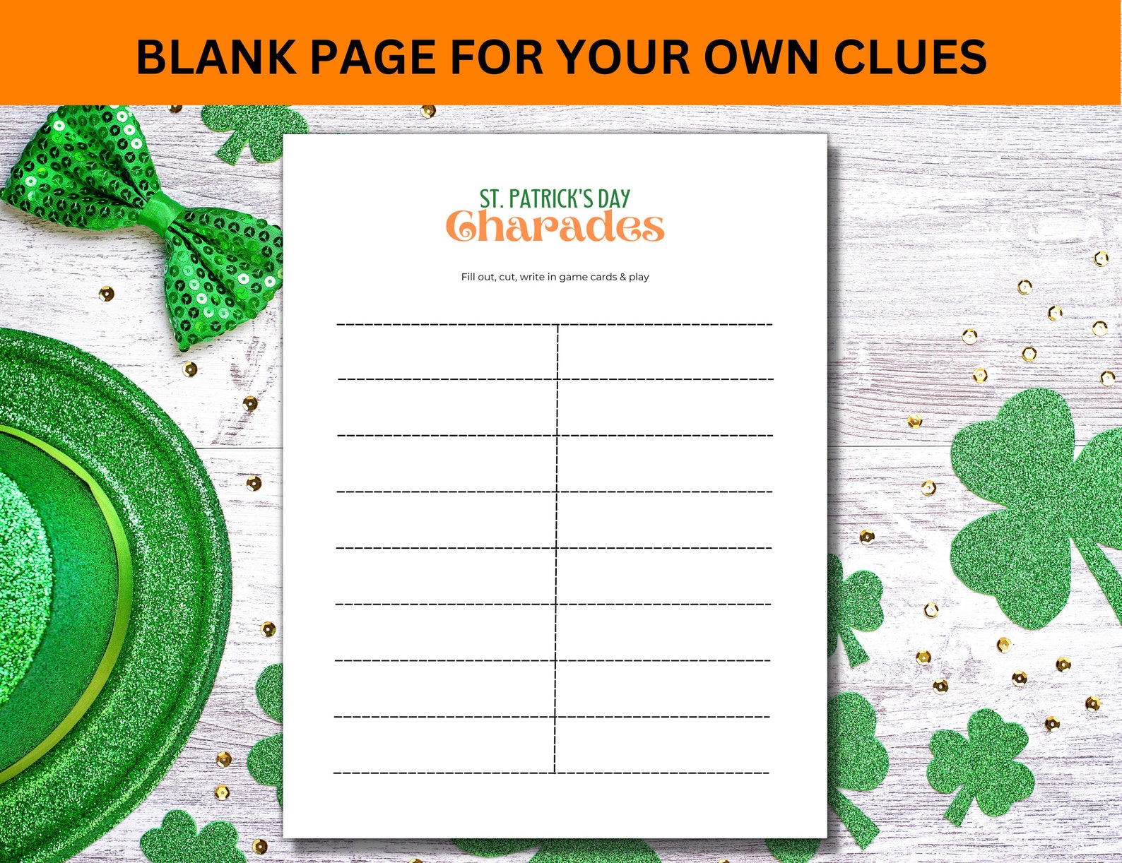 St Patricks Day Charades, Office Party Game, Dirnking Game, Family Game ...