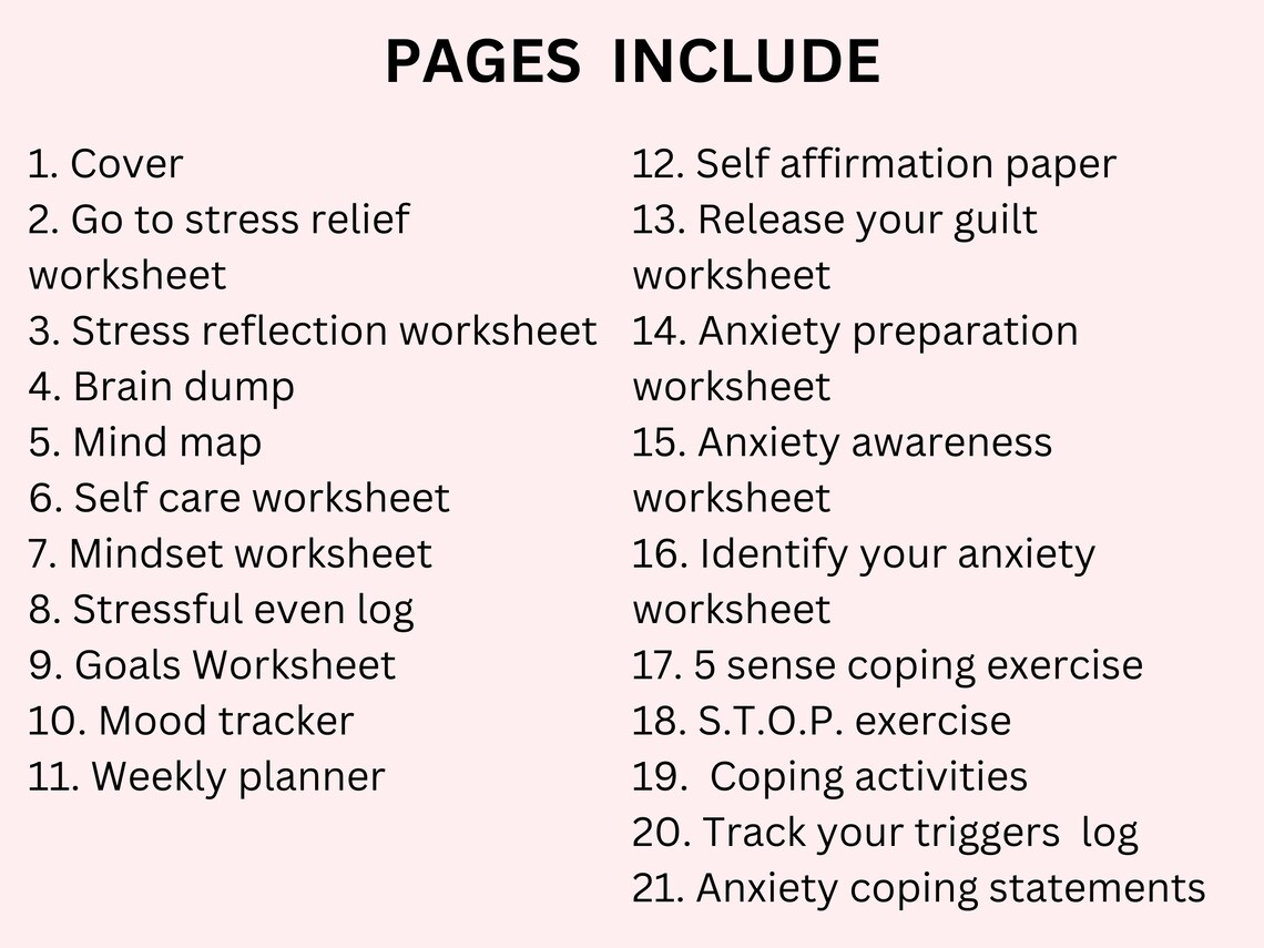 Printable Anxiety Journal, Mental Health, Self Care Journal, Anxiety ...