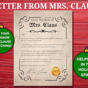 Editable Vintage Letter From Mrs Claus Template, A4 Size, Sugar ...