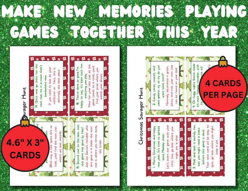 Indoor Christmas Scavenger Hunt Game, Christmas Treasure Hunt Game ...