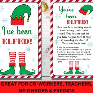 You've Been Elfed | Elf Printable | Elf Sign | Secret Santa Game ...