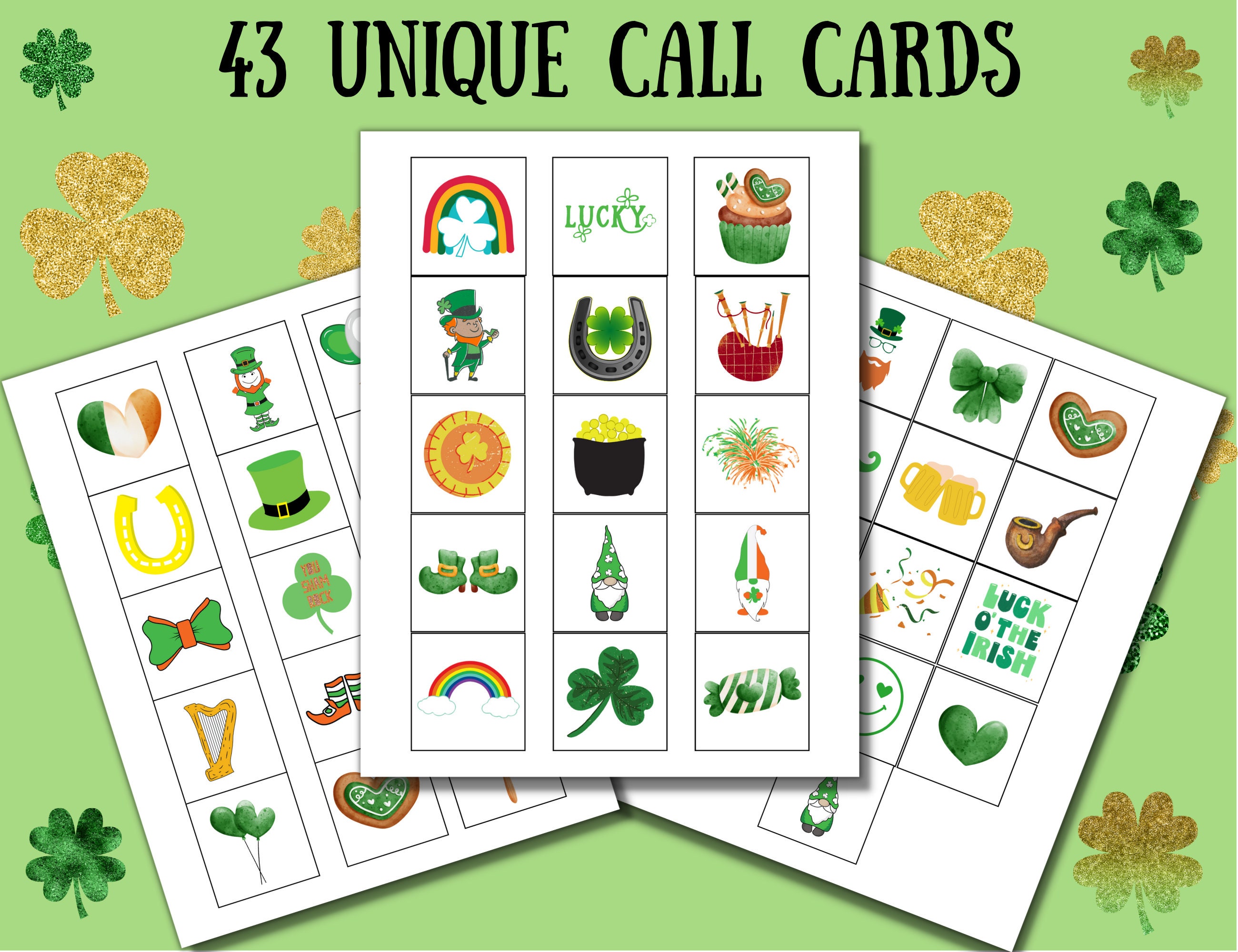 St Patricks Day Bingo Cards, Printable Bingo Cards, St Patricks Day ...