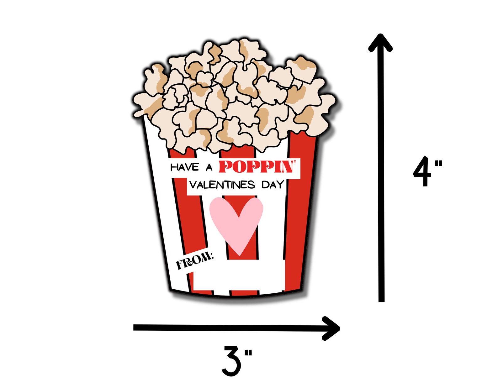 Popcorn Valentines, Popcorn Valentine Tag, Class Valentine Cards ...