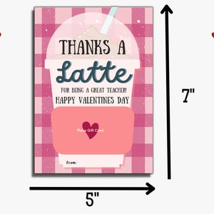 Valentine Printable Teacher Gift Card Holder, Valentine Teacher Card ...