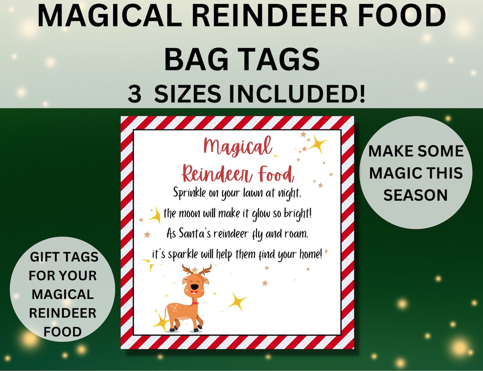 Printable Magical Reindeer Food Tag, Magic Reindeer Food Labels ...