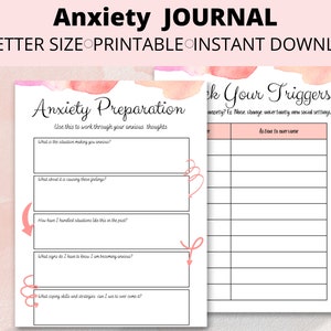 Printable Anxiety Journal Mental Health Workbook Self Care - Etsy