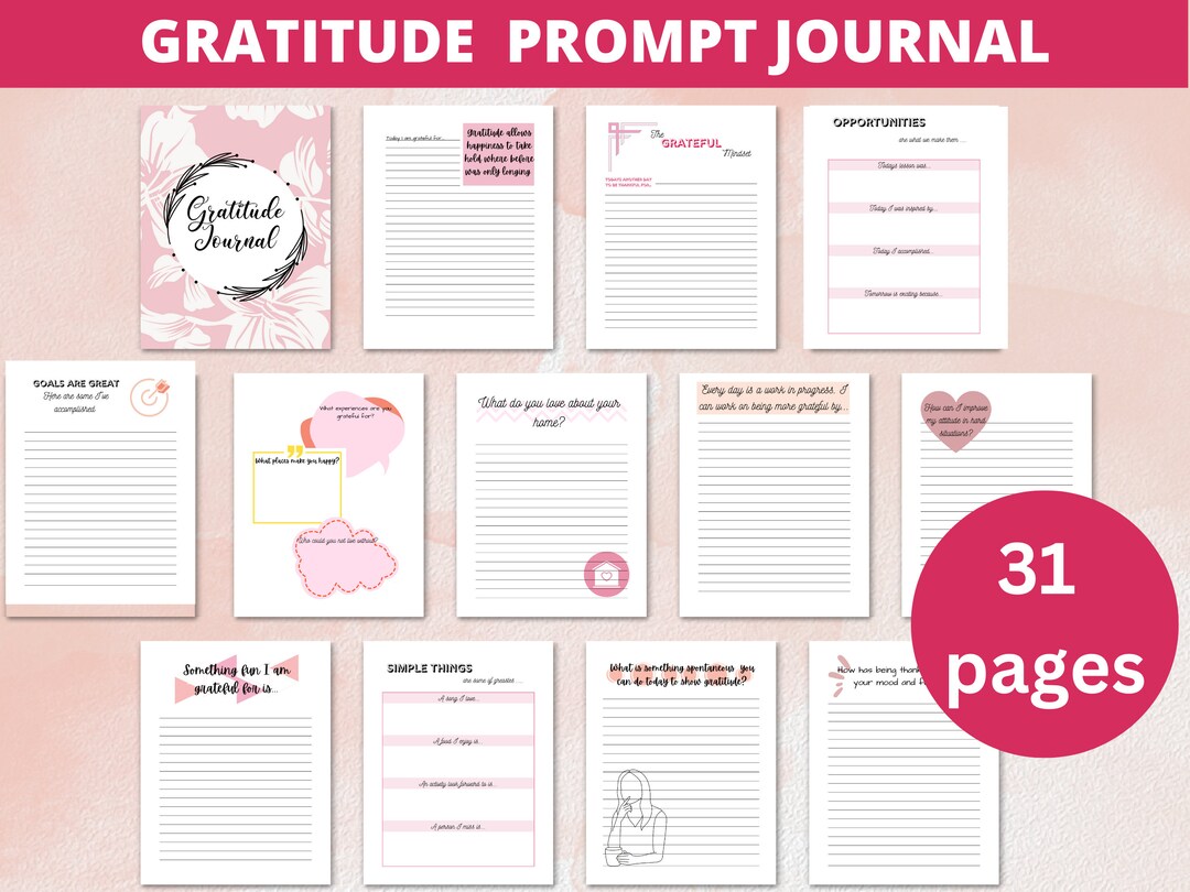 Printable Gratitude Journal Self Care Journal Mental Health - Etsy