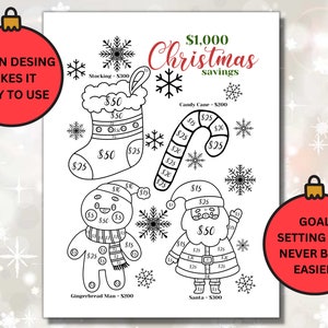 Christmas Savings Challenge, A4 Size, Christmas Budget, Christmas ...