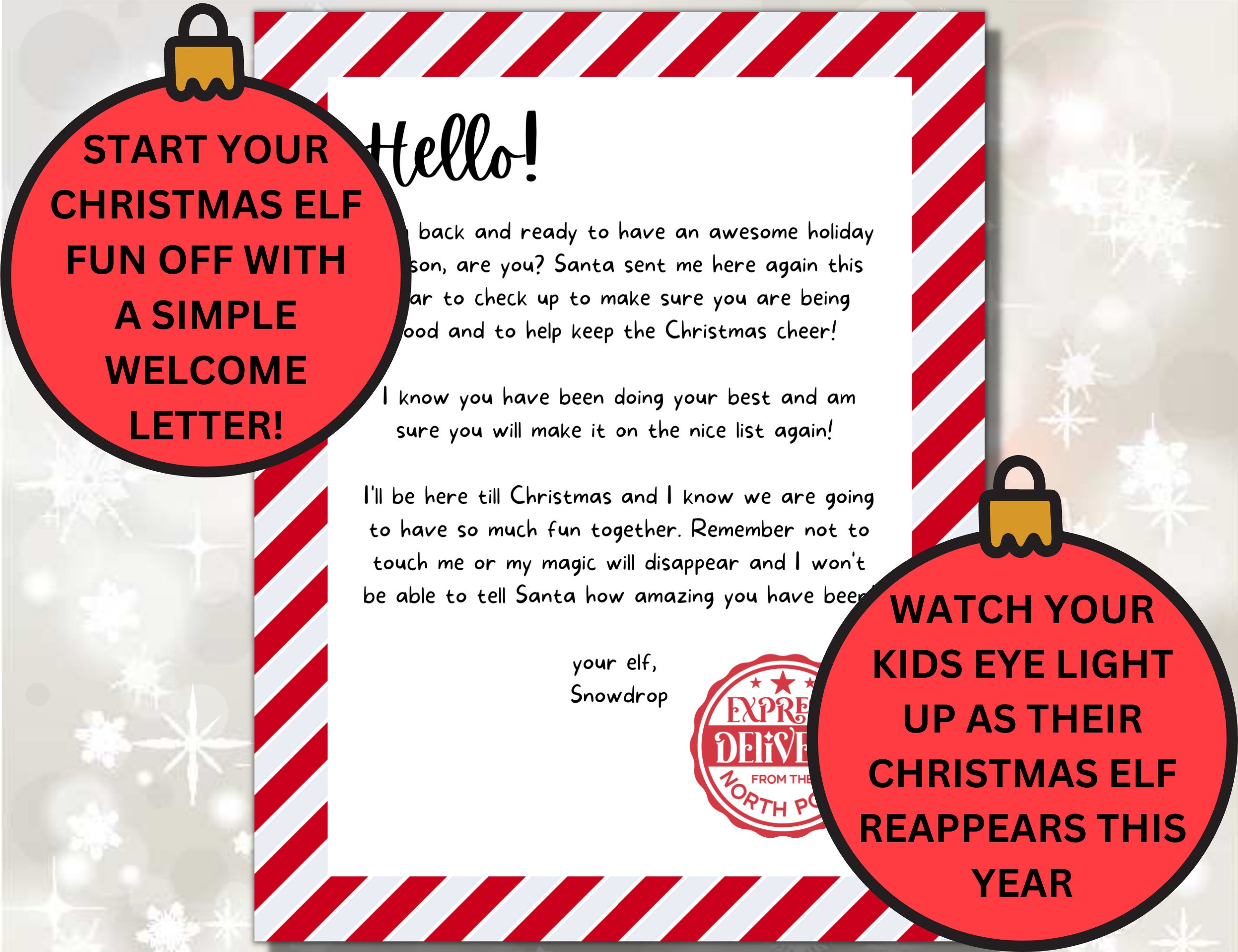Editable Christmas Elf Return and Goodbye Letters, Letters From Elf ...