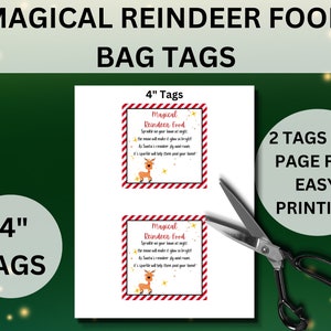 Printable Magical Reindeer Food Tag, Magic Reindeer Food Labels ...