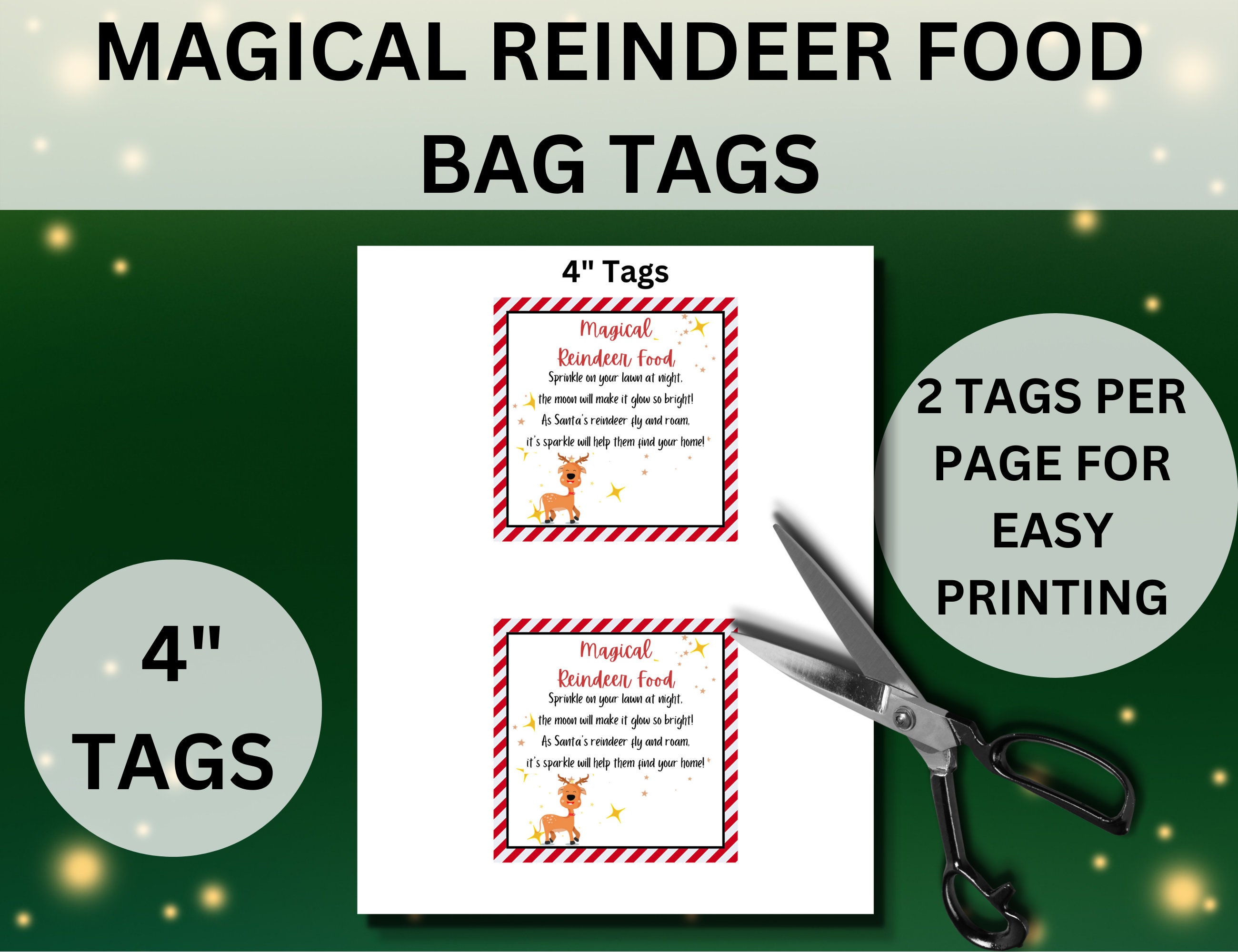 Printable Magical Reindeer Food Tag, Magic Reindeer Food Labels ...
