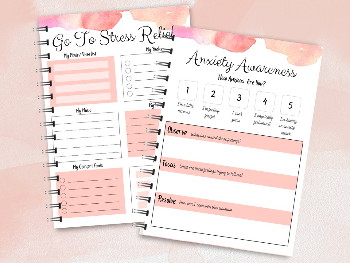Printable Anxiety Journal, Mental Health, Self Care Journal, Anxiety ...