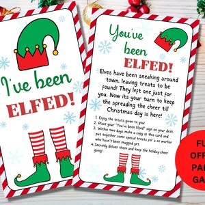 You've Been Elfed | Elf Printable | Elf Sign | Secret Santa Game ...