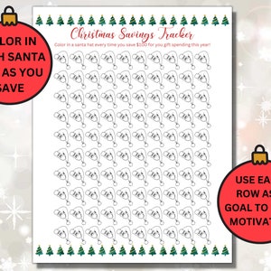 Christmas Savings Challenge, A4 Size, Christmas Budget, Christmas ...