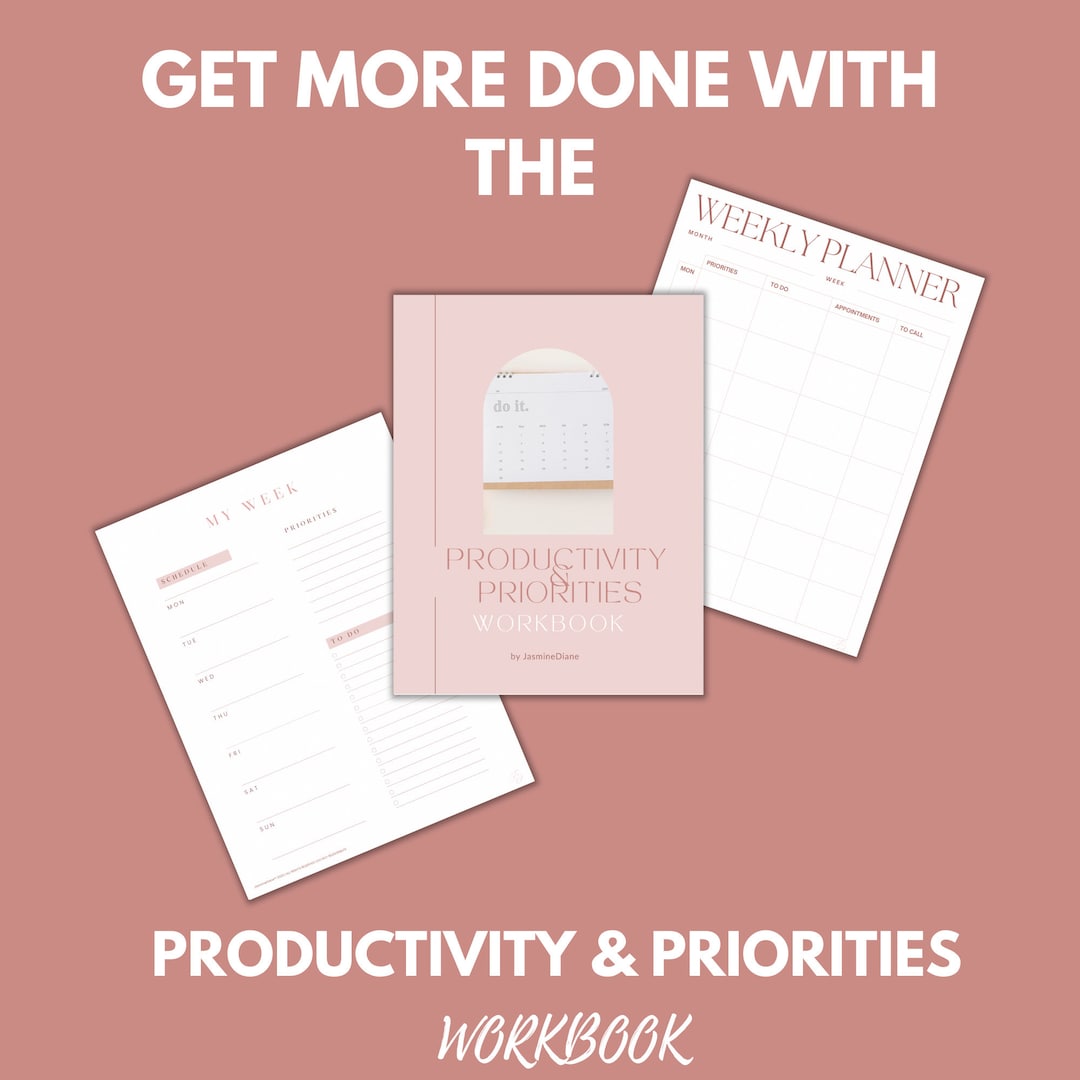 Productivity & Priorities Planner Digital Workbook - Etsy