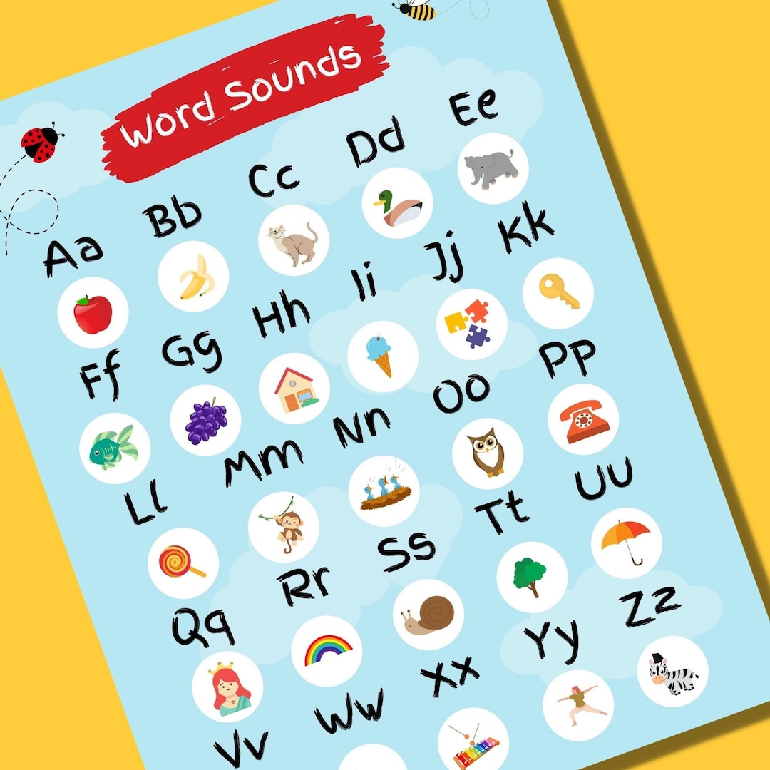 Sonidos Del Alfabeto Tabla De Palabras Alfabeto Ejercicio - Etsy España