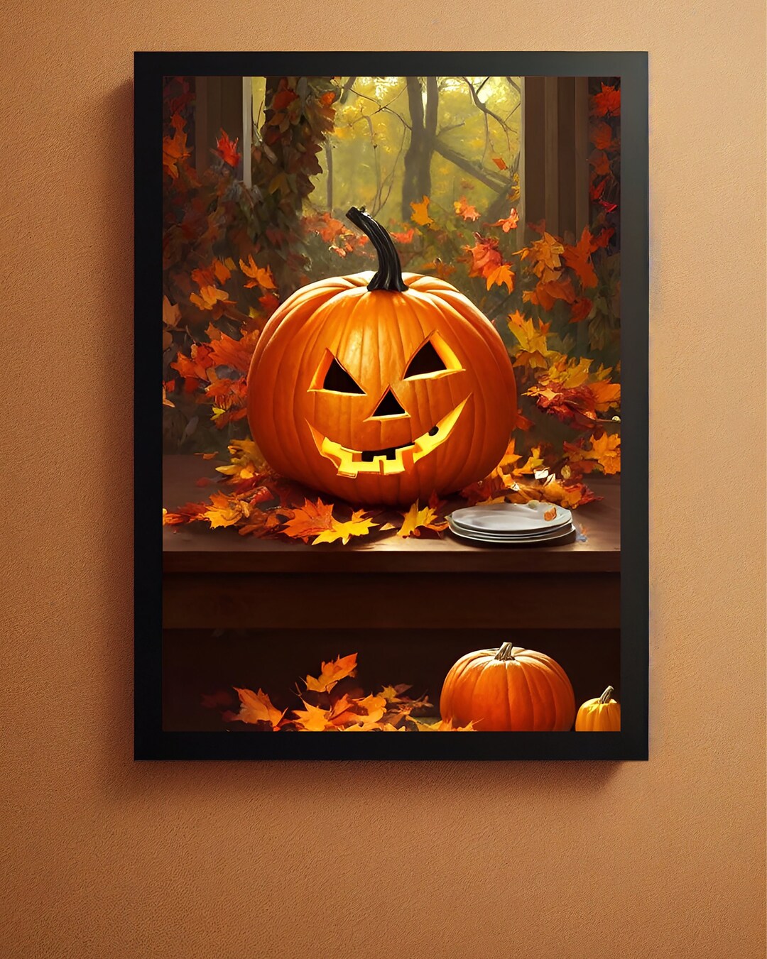 Fall / Halloween Jack-o-lantern Printable Wall Art, Fall / Halloween ...